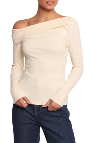 PETAL & PUP Liah One-shoulder Top - Cream