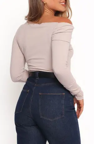 PETAL & PUP Liah One-shoulder Top - Grey