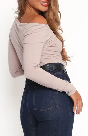 PETAL & PUP Liah One-shoulder Top - Grey