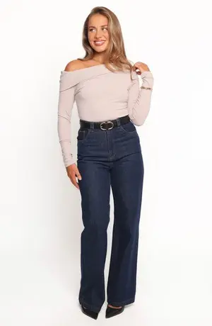 PETAL & PUP Liah One-shoulder Top - Grey