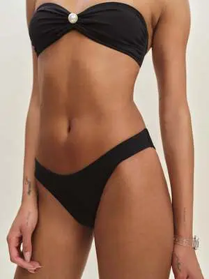 REFORMATION Amore Bikini Bottom - Black