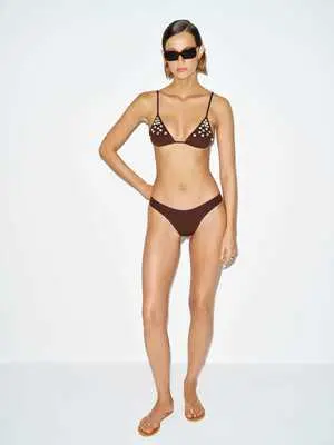 REFORMATION Amore Bikini Bottom - Brown