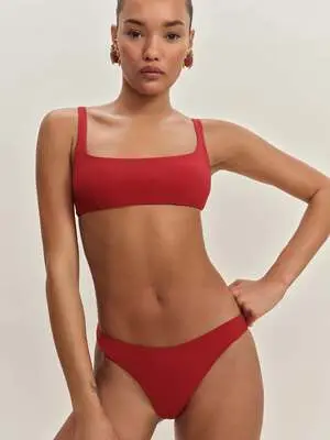 REFORMATION Amore Bikini Bottom Red