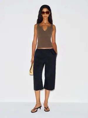 REFORMATION Rylie Cotton Sweater Tank Top - Brown