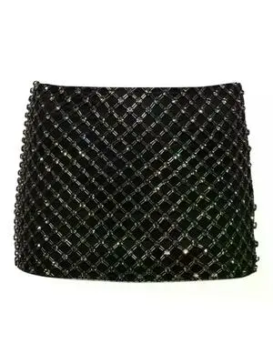 Attico Cady Crystal-embellished Miniskirt - Black