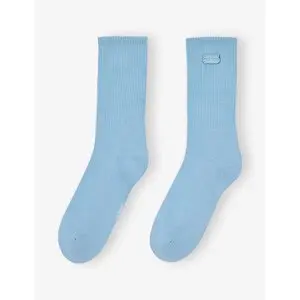 Sandro Embroidered Logo-Patch Ribbed Stretch-Cotton Socks Bleus