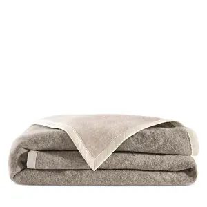 ANNE DE SOLENE Frima Virgin Wool Bed Blanket, Queen - Grège