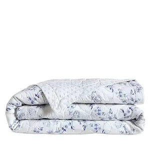 ANNE DE SOLENE Malacca Printed Coverlet, King - Blue On White
