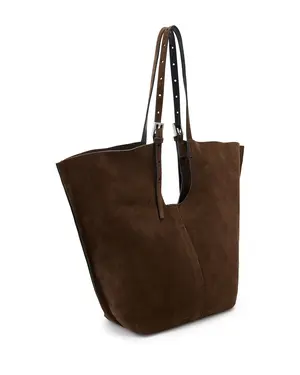 ALLSAINTS Ara Suede East West Tote - Fango Brown