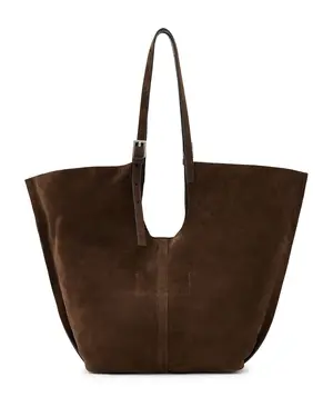 ALLSAINTS Ara Suede East West Tote - Fango Brown