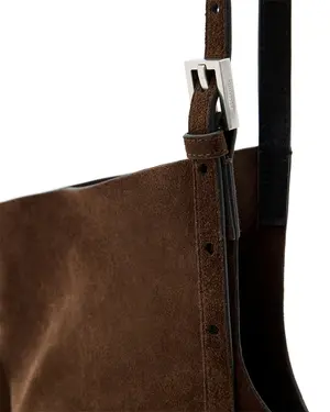 ALLSAINTS Ara Suede East West Tote - Fango Brown
