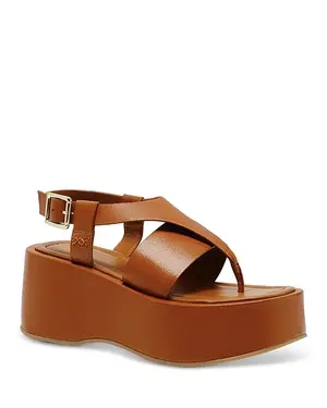 Free People Hold Platform Sandals - Cognac