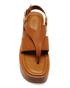 Free People Hold Platform Sandals - Cognac