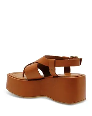 Free People Hold Platform Sandals - Cognac