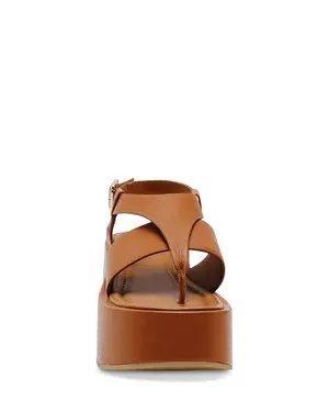 Free People Hold Platform Sandals - Cognac