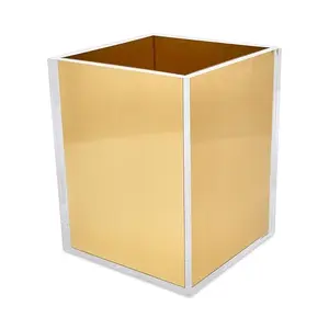 TIZO Lucite Waste Basket - Gold