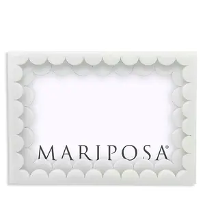 MARIPOSA Acrylic Double Scallop Frame, 4 X 6 - White