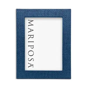 MARIPOSA Faux Grasscloth Frame, 5 X 7 - Indigo Blue