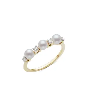 Bloomingdale'S Cultured Freshwater Pearl And Diamond Ring - White