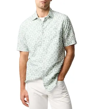 Rodd & Gunn Palliser Bay Regular Fit Short Sleeve Linen Shirt - Sage