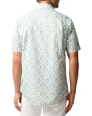 Rodd & Gunn Palliser Bay Regular Fit Short Sleeve Linen Shirt - Sage
