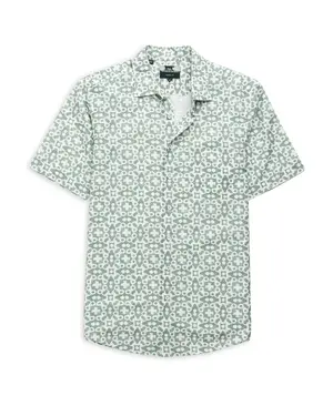 Rodd & Gunn Palliser Bay Regular Fit Short Sleeve Linen Shirt - Sage