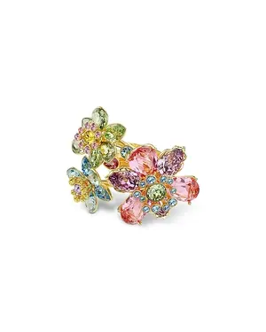 SWAROVSKI Idyllia Multicolor Crystal Flower Ring - Gold/pink