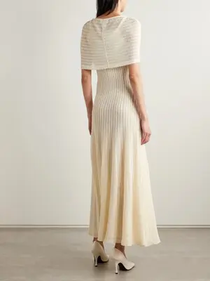 Khaite Thora Pointelle-knit Midi Dress - Neutrals