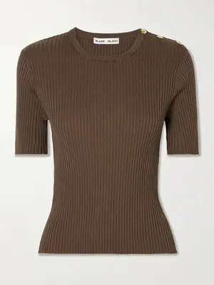 BLAZÉ MILANO Alegria Ribbed T-shirt - Brown
