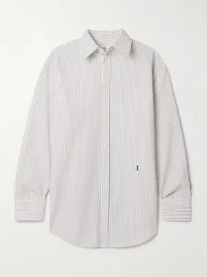 Saint Laurent Embroidered Striped Shirt