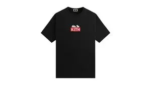 Kith X Peanuts Doghouse Classic Logo Tee Shirt - Black