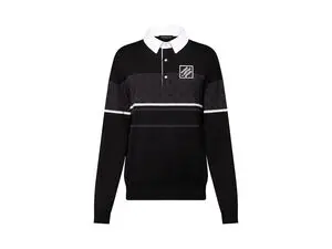 LOUIS VUITTON Monogram Jacquard Longsleeved Polo Shirt - Washed Black