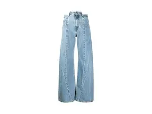 MAISON MARGIELA Decortique Asymmetric Wide-leg Jeans - Blue