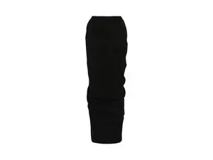 Rick Owens Wool Pillar Long Skirt - Black