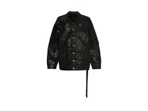 Rick Owens Giacca In Denim Jumbo Worker Jacket - Black