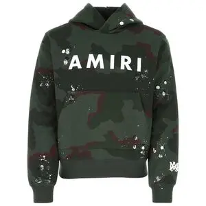 Amiri Logo Camo Hoodie - Green