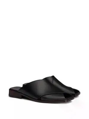LEMAIRE Cross Leather Slides