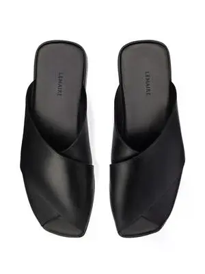 LEMAIRE Cross Leather Slides