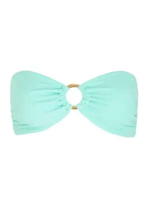 AWAY THAT DAY Metallic Bandeau Bikini Top - Mint