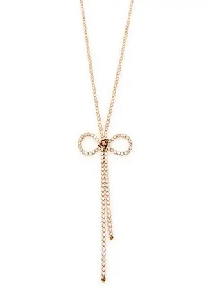 Rosantica Crystal-embellished Bow Necklace - Multicoloured