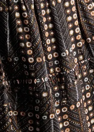 Isabel Marant Étoile Diya Printed Cotton Midi Skirt - Black