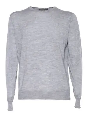 PHI FDL Girocoll Long Sleeve Crewneck Sweater - Gray