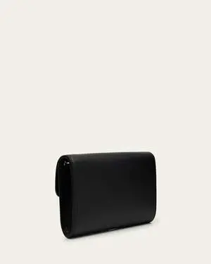 JIMMY CHOO Bing Crystal Smooth Leather Wallet - Silver