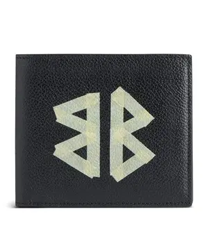 Balenciaga Leather Tape Logo Wallet - Black