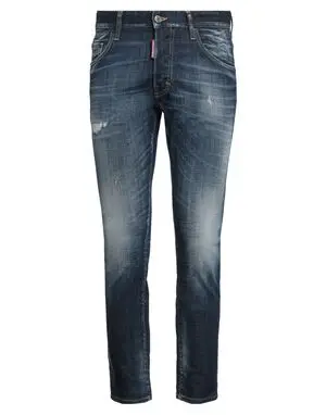 Dsquared2 Jeans In Cotton, Elastane, And Calfskin - Blue