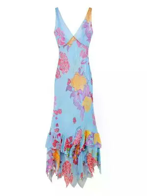 DONDE ESTEBAN Flores Chiffon Maxi Dress