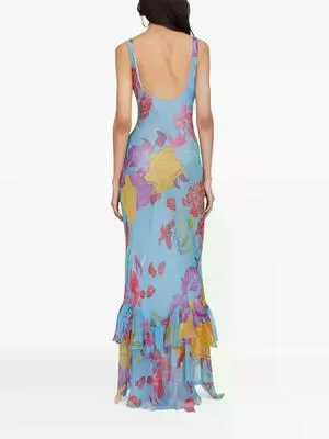 DONDE ESTEBAN Flores Chiffon Maxi Dress