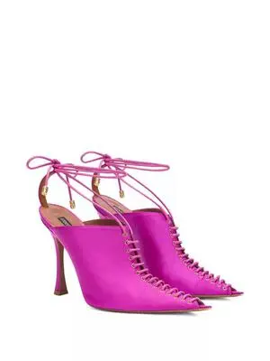 Roberto Cavalli Satin Lace-up Pumps