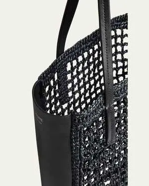 Khaite Zoe Small Raffia Tote Bag - Black