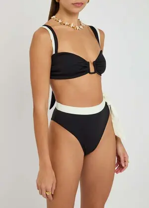 AWAY THAT DAY Cannes Gathered Bikini Top - Black